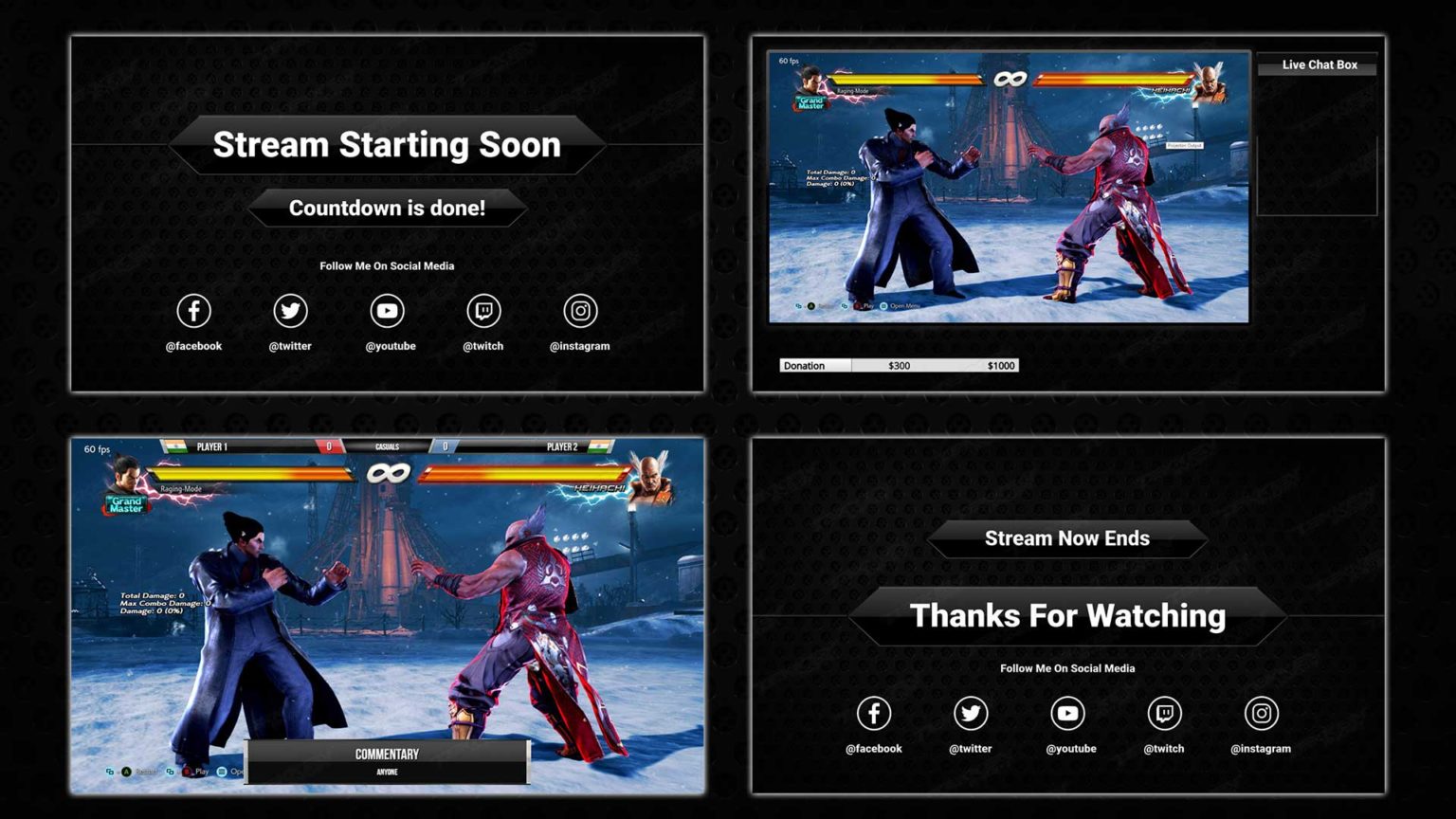 Tekken OBS Overlay - Orange - Tekken India